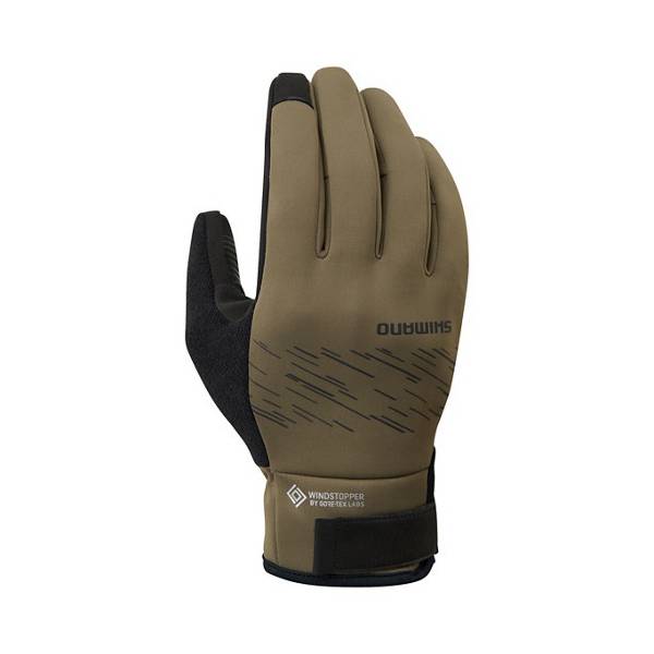 Shimano Windstopper Insulated Fiets Handschoenen Bruin Brown kopen bij HBS