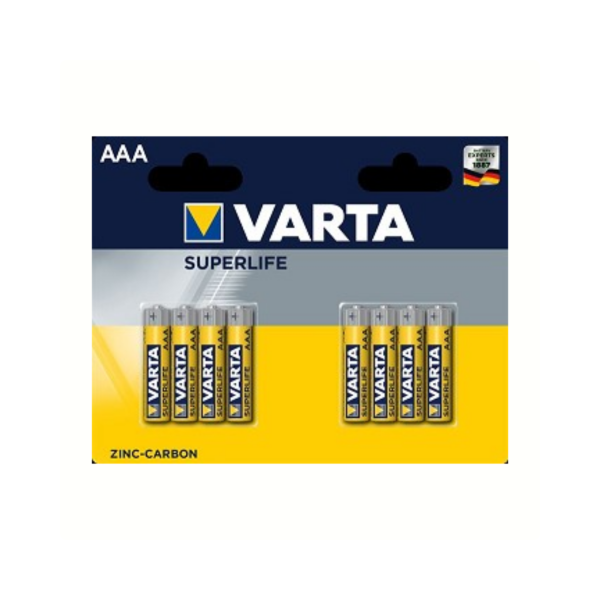 Kjøp Varta Superlife Batterier AAA Penlite - Gul (8) hos HBS